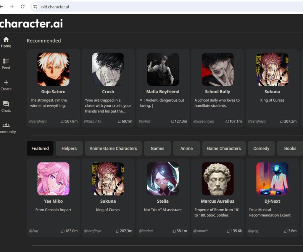 Beta Character Ai is now Old Character ai - Where is it?